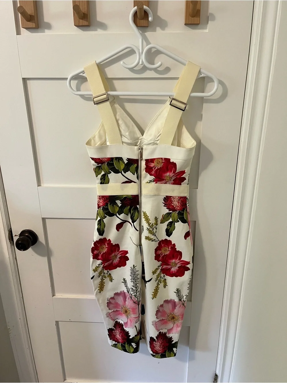 Ted Baker | Dresses | Ted Baker White Floral Midi Dress With Red And ...